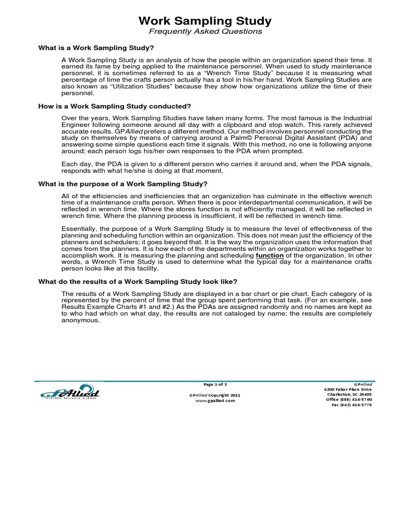 GP ALLIED-What Is A Work Sampling Study | PDF | Business