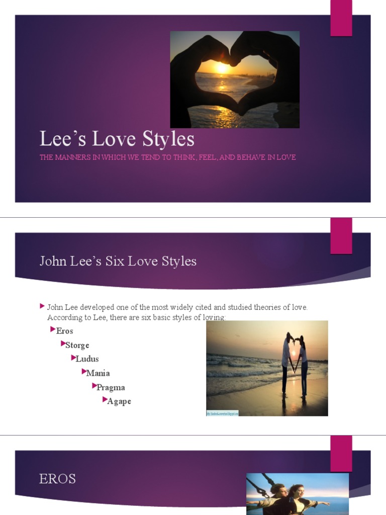 Lee's Love Styles: The Manners in Which We Tend To Think, Feel, and ...