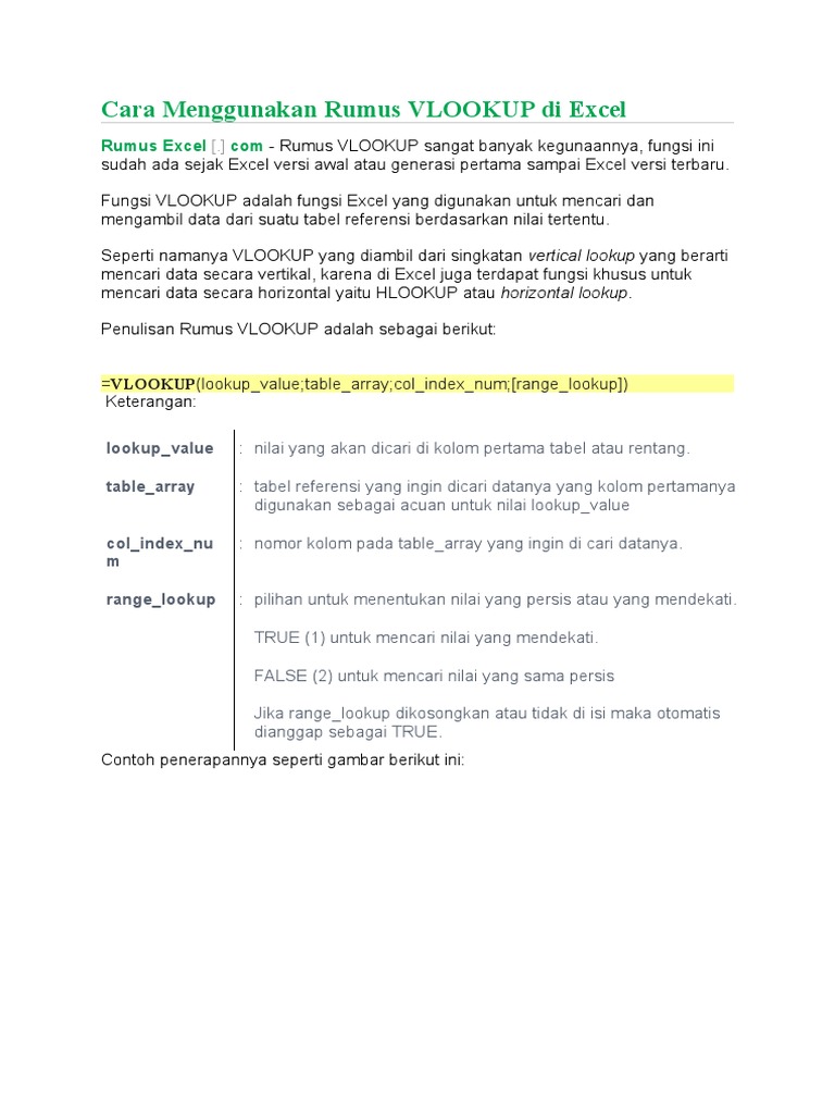 Panduan Vlookup Excel Lengkap Pdf 6406