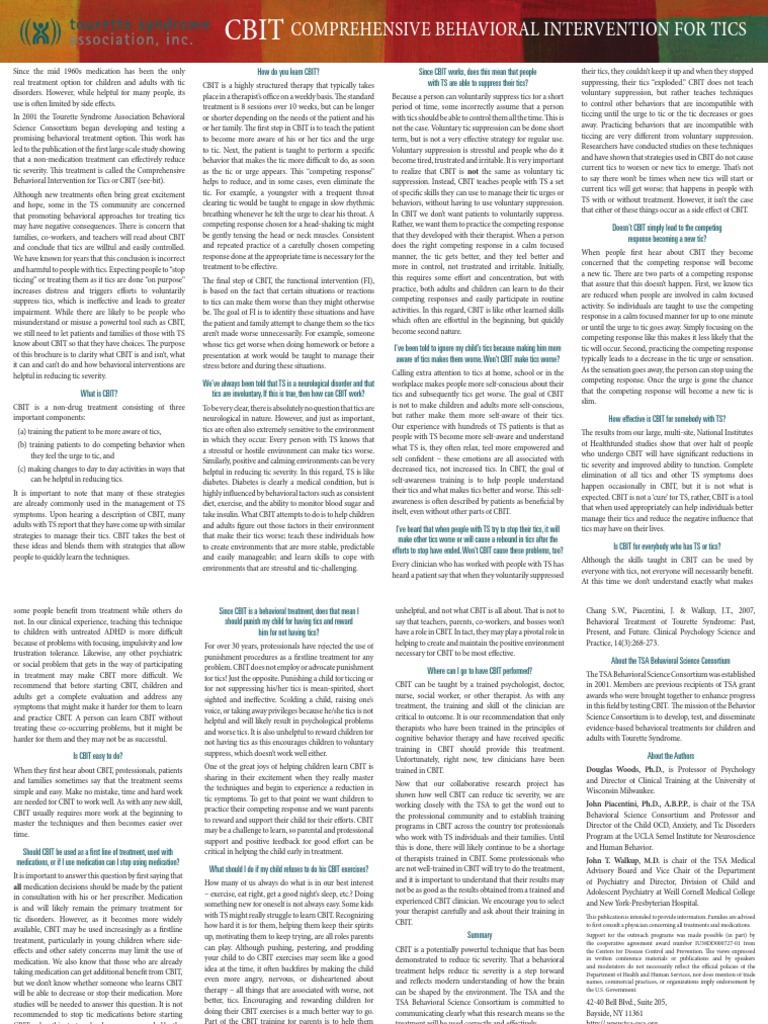Comprehensive Behavioral Intervention For Tics | PDF | Tourette ...