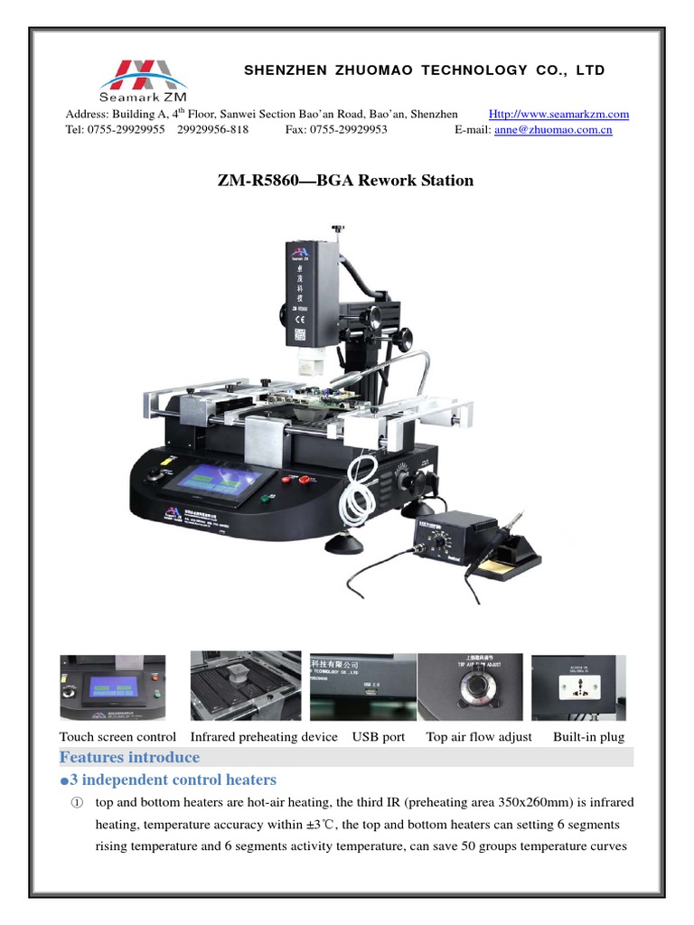 ZM-R5860-BGA Rework Station: Shenzhen Zhuomao Technology Co., LTD | PDF | Printed Circuit Board ...