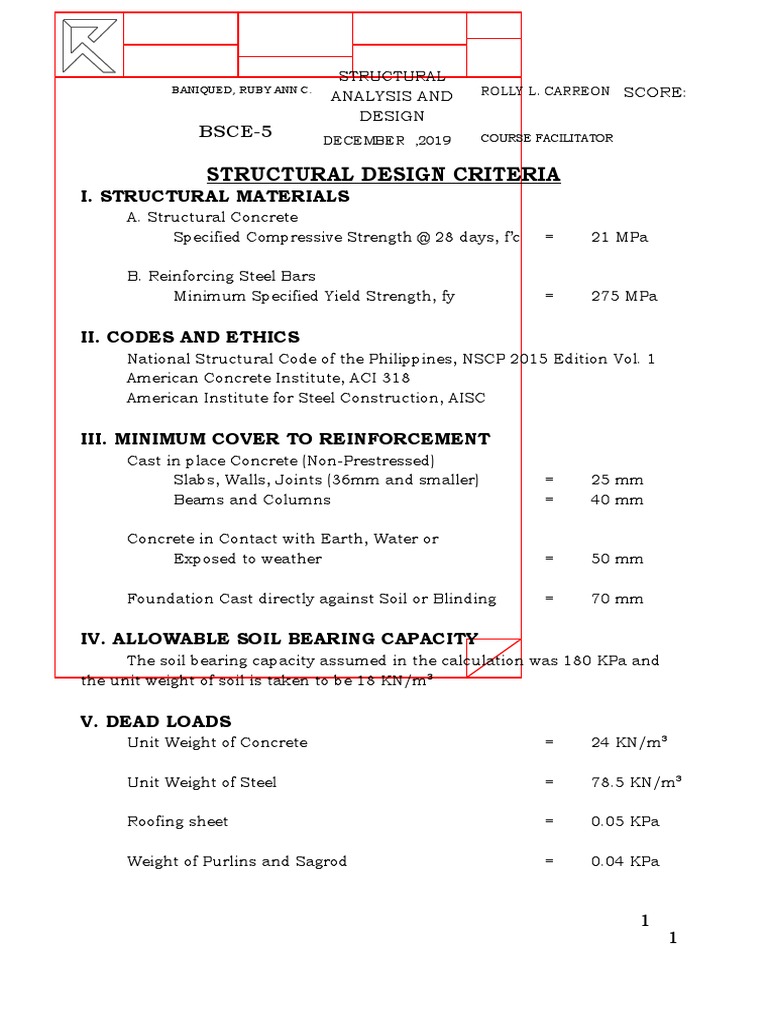 Structural Design Criteria | Download Free PDF | Concrete ...