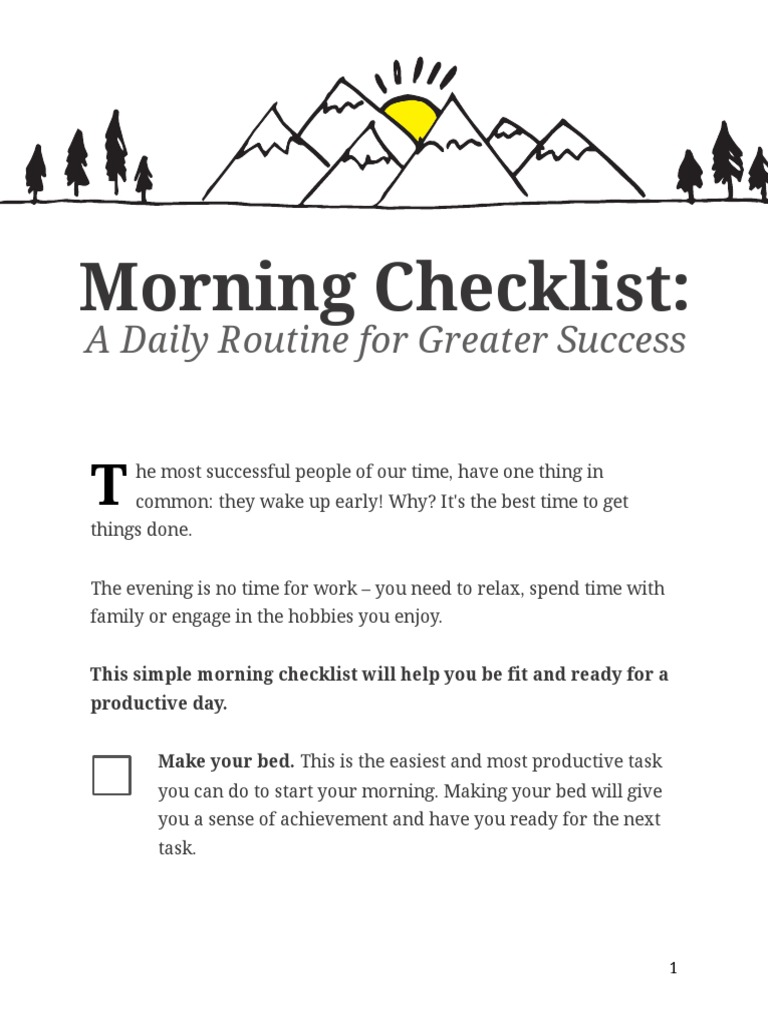 Morning Checklist Habitos Matutinos | PDF