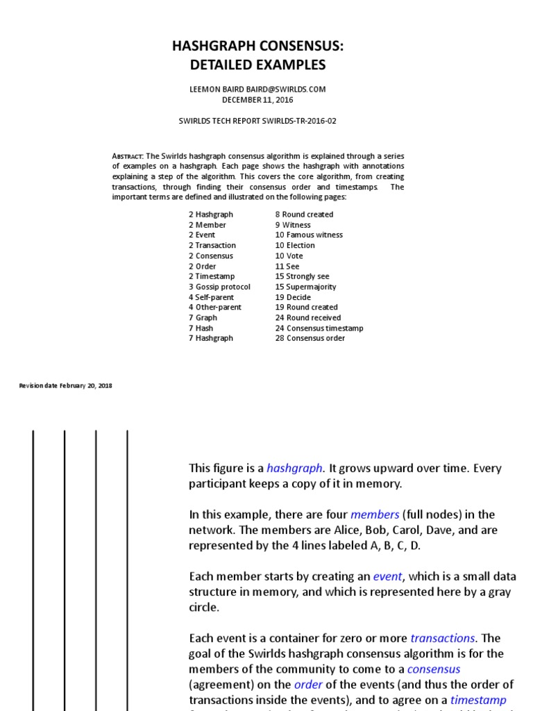 Hashgraph Consensus: Detailed Examples: Bstract | PDF | Computer ...