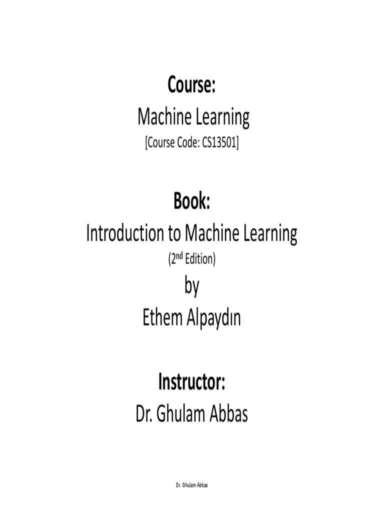Machine Learning: Course | PDF | Machine Learning | Statistical Classification