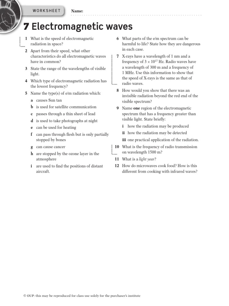 7 Electromagnetic Waves | PDF | Electromagnetic Radiation | Motion (Physics)
