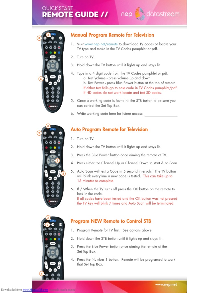 Remote Guide //: Datastream Nep | PDF | Set Top Box | Digital Video ...