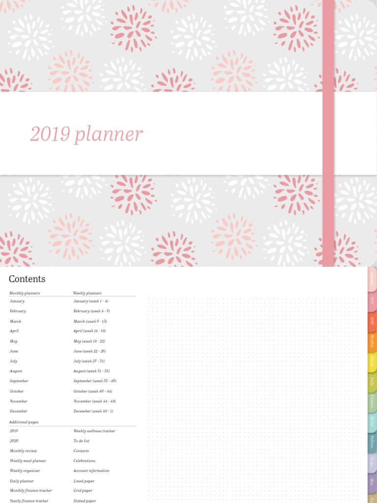 2019 Weekly Planner Monday PDF | PDF