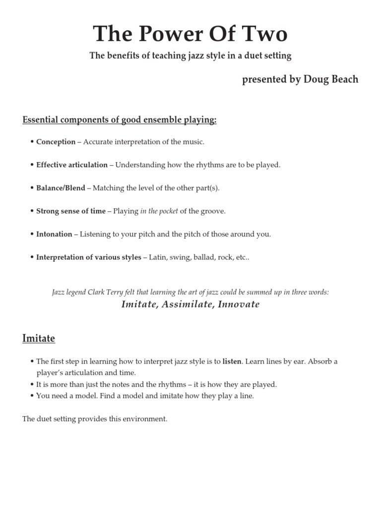 The Power of Two: Presented by Doug Beach | PDF | Language Arts ...