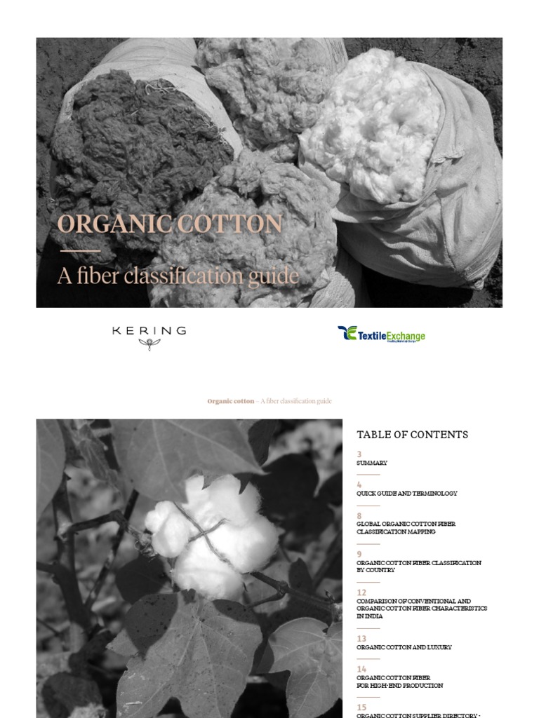 Organic Cotton: A Fiber Classification Guide | PDF | Yarn | Spinning ...