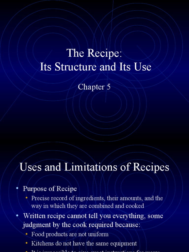 Standardised Recipe | PDF | Ounce | Cooking