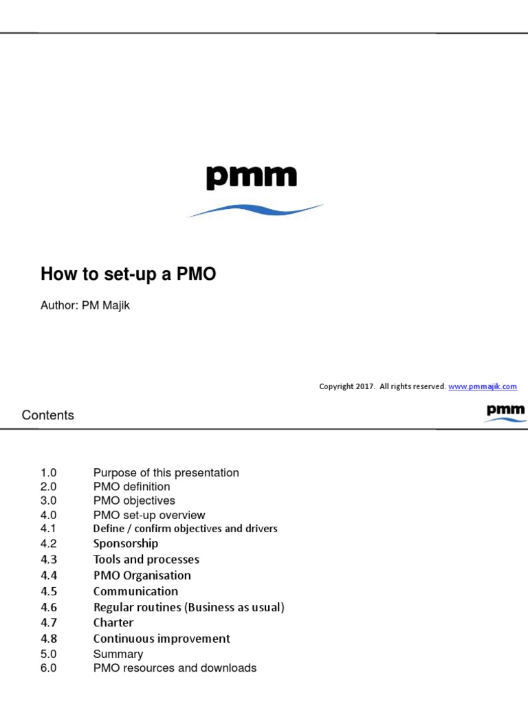 How To Set Up A Pmo PDF | PDF | Project Management | Copyright