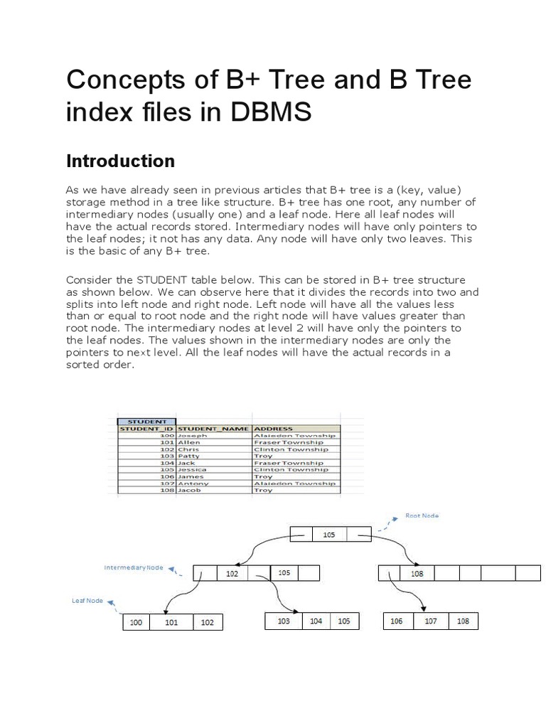 B+ Tree in DBMS | PDF | Database Index | Array Data Structure