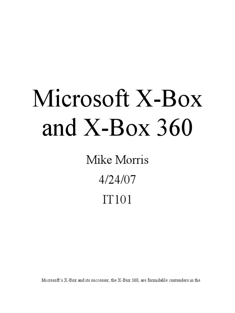 Xbox Paper | PDF | Xbox | Xbox 360