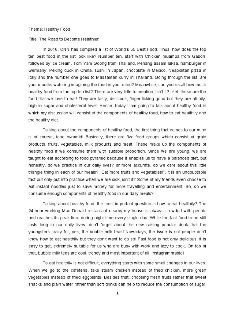 Healthy Food (Script) | PDF | Dash Diet | Eating Behaviors Of Humans