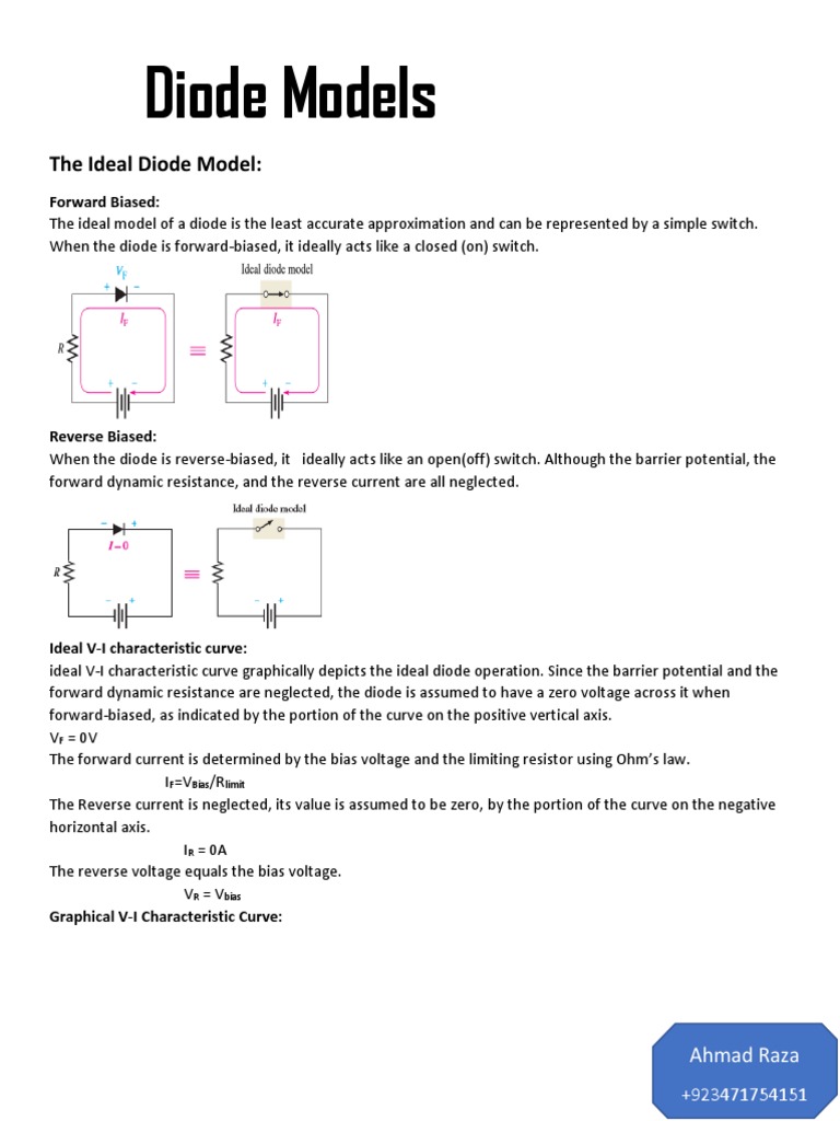 Diode Models: Ideal, Practical & Complete | PDF | Diode | P–N Junction