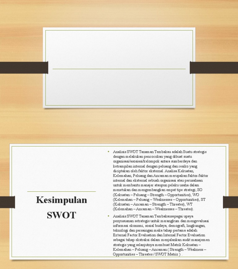 Kesimpulan SWOT Tembakau | PDF