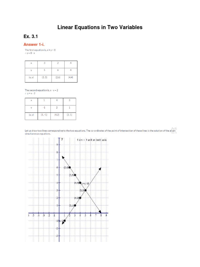 Algebra Lesson 1 Answer | PDF