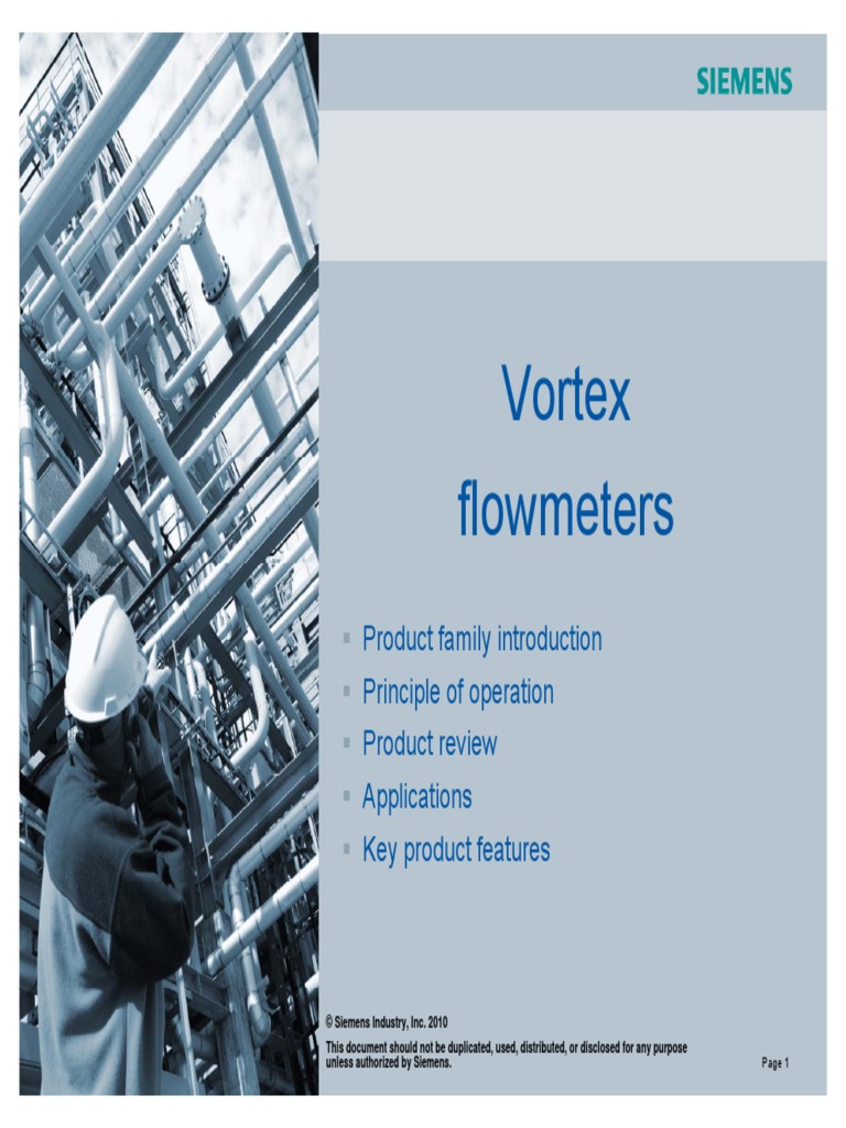 Simens 05 - Flow Vortex PDF | PDF | Flow Measurement | Vortices