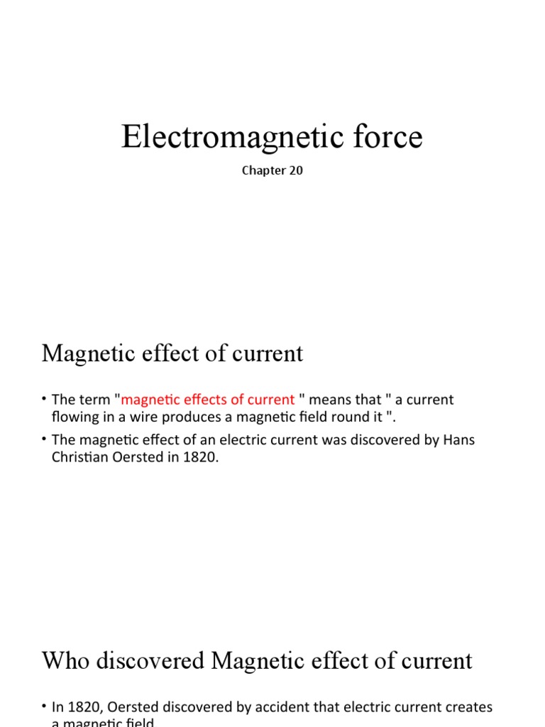 Electromagnetic Force and Current Effects | PDF | Magnetic Field ...