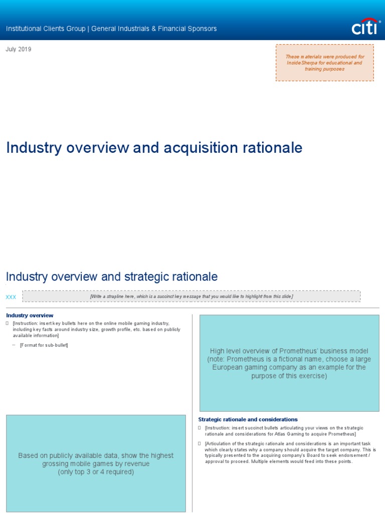 Industry Overview and Acquisition Rationale: Institutional Clients ...