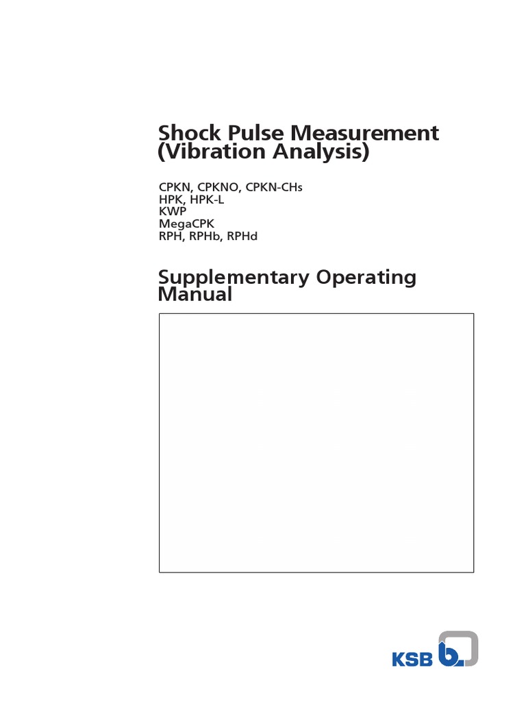 Shock Pulse Measurement (Vibration Analysis) : Supplementary Operating ...