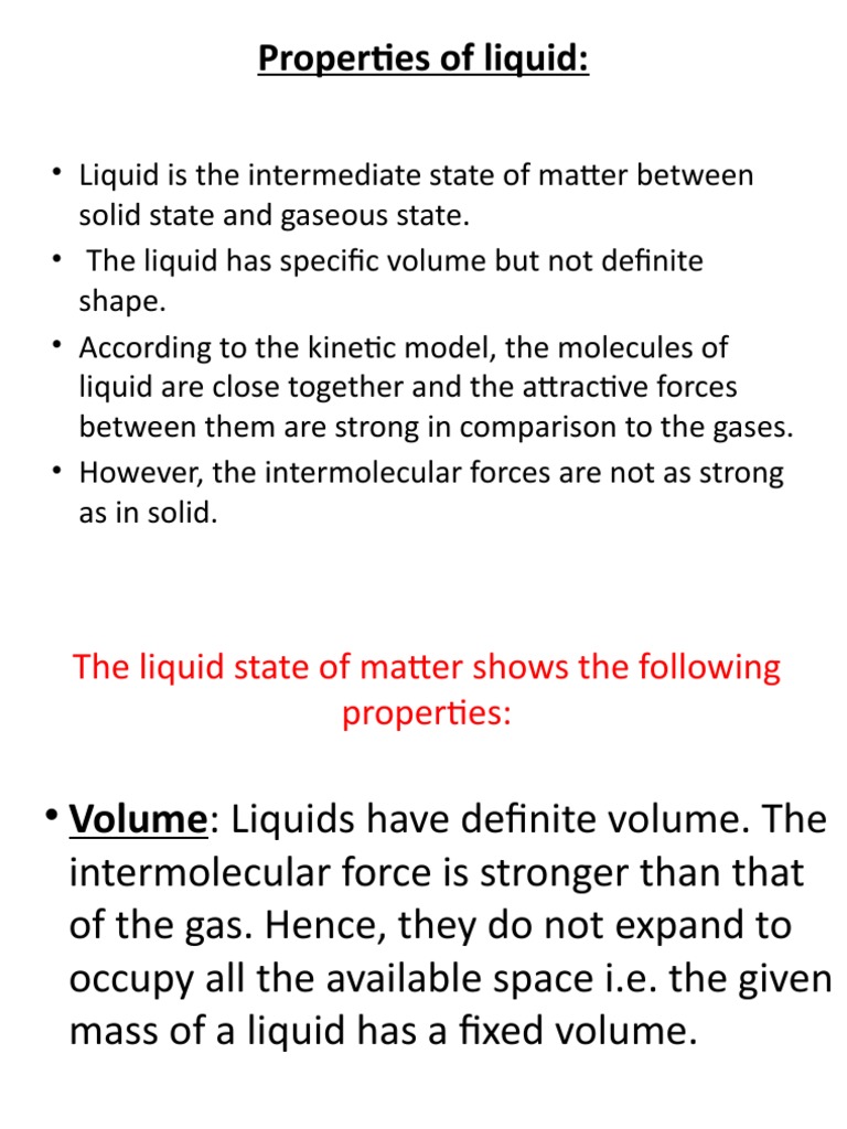 Properties of Liquid | PDF | Liquids | Evaporation