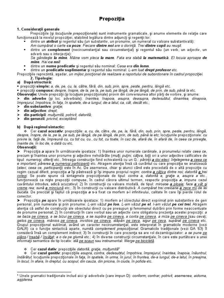 Prepozitia Conjunctia Interjectia PDF | PDF