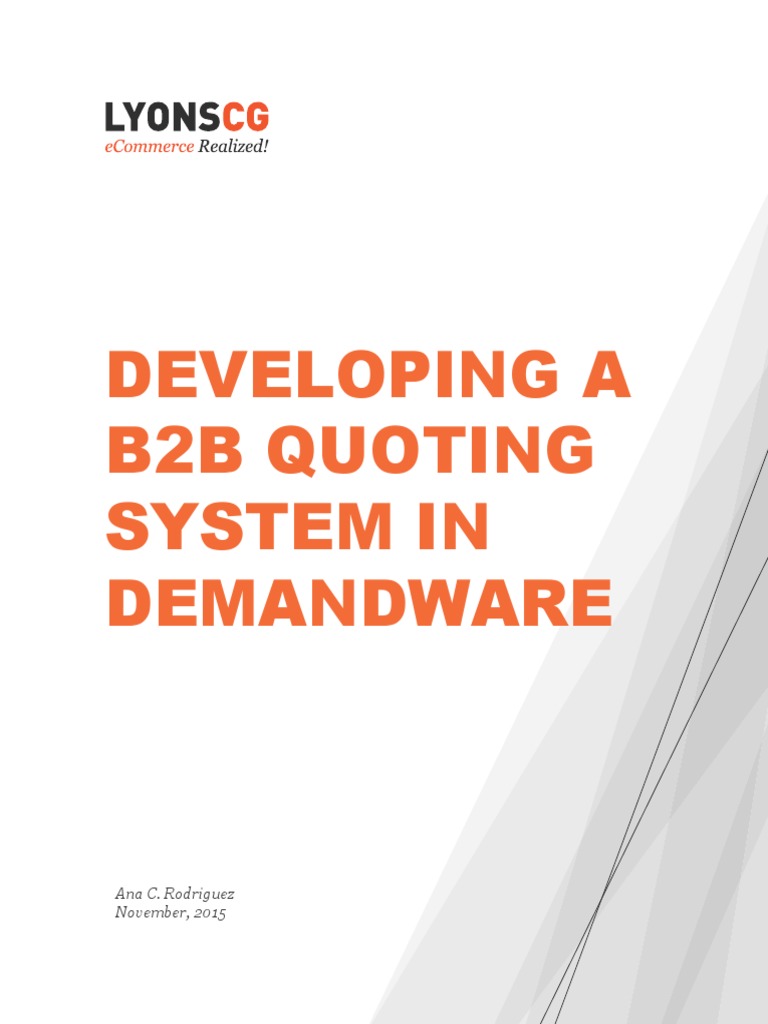 b2b Quoting in Demandware | PDF | Retail | E Commerce