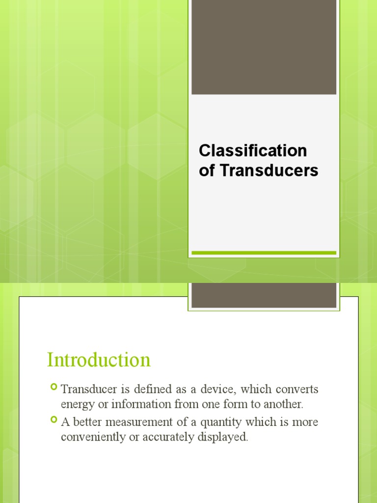 Classification of Transducers | PDF | Capacitor | Electrical Resistance ...