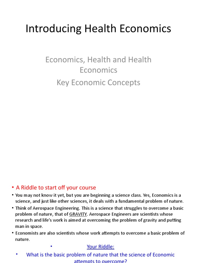 Introducing Health Economics: Economics, Health and Health Economics ...