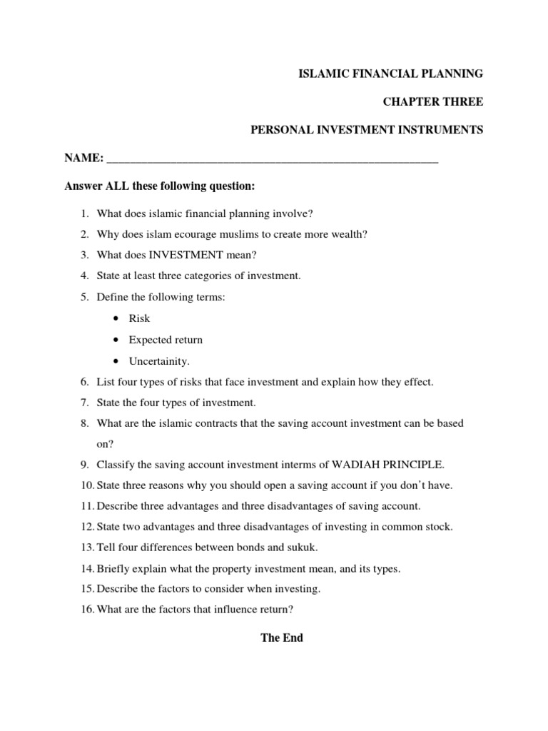 Islamic Financial Planning | PDF