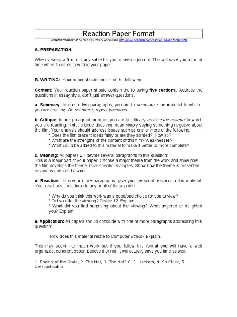 Reaction Paper Writing Guide | PDF | Career & Growth