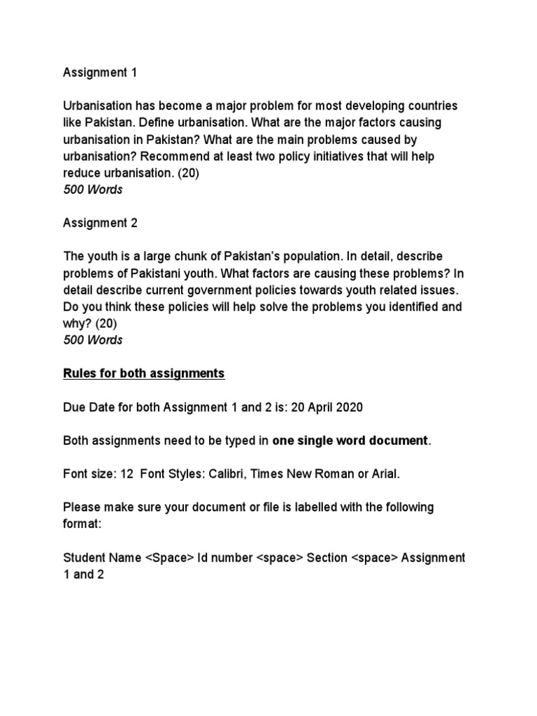 Assignments 1 and 2 PK Today 2020 | PDF