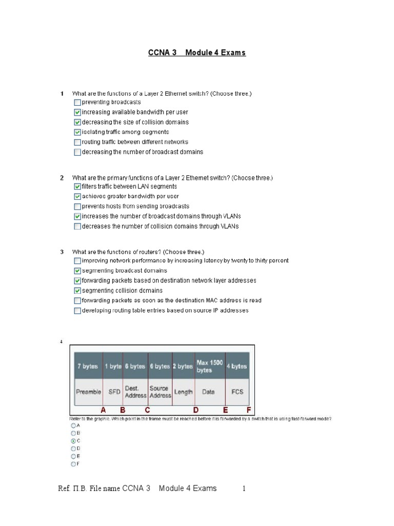 CCNA 3 Module 4 Exams | PDF | Technology & Engineering
