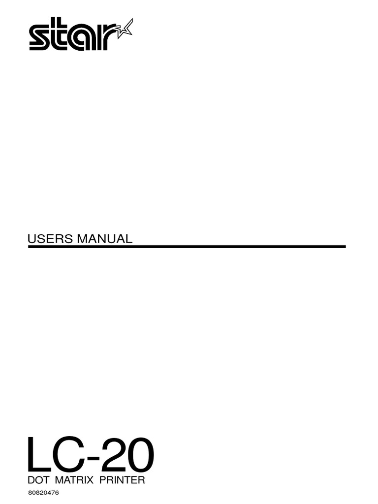 Users Manual: Dot Matrix Printer | PDF | Printer (Computing) | Ascii