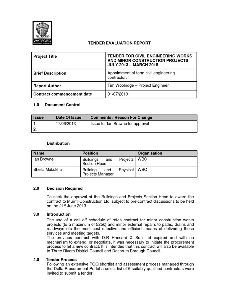 Tender Report PDF | PDF | Procurement | Business