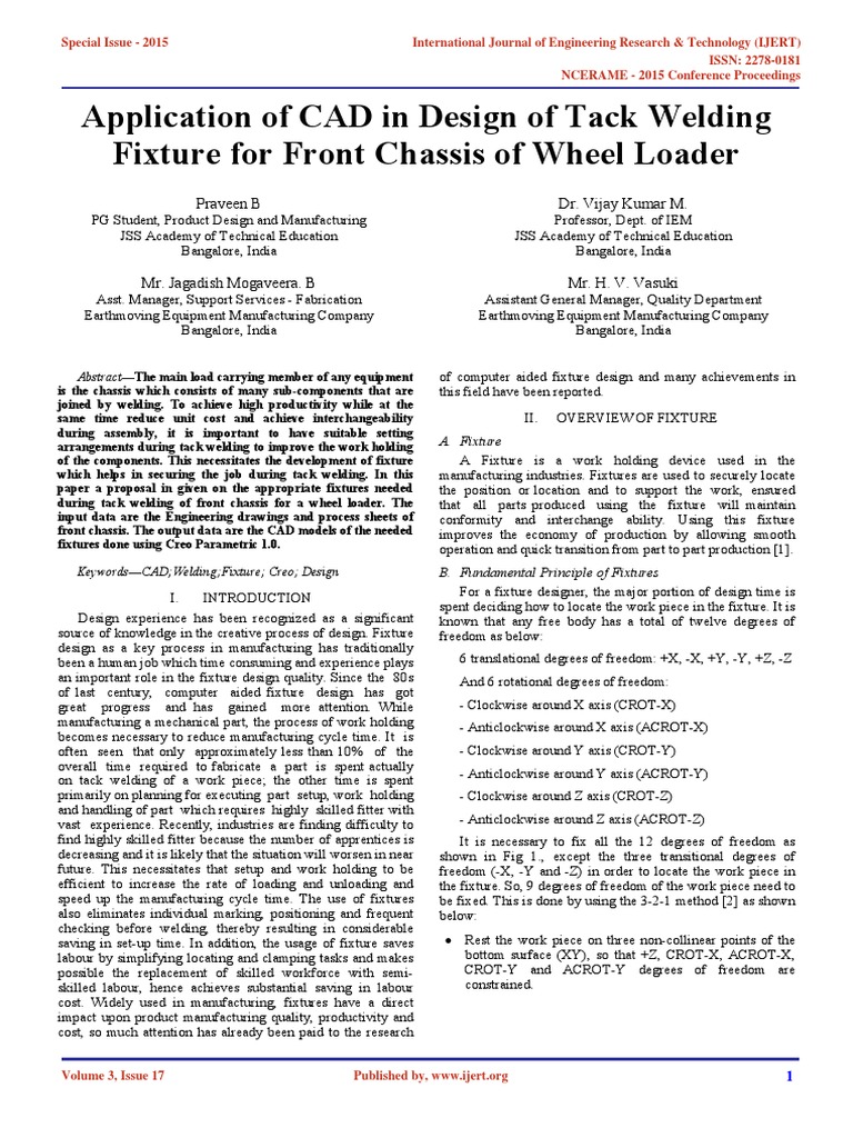 Tack Welding Fixture Design for Chassis | PDF | Screw | Design