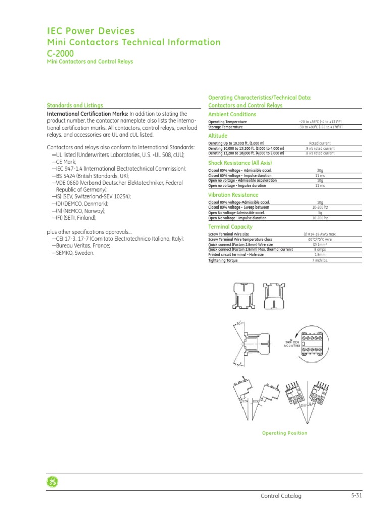 Contactor - General Electric | PDF | Electric Motor | Components