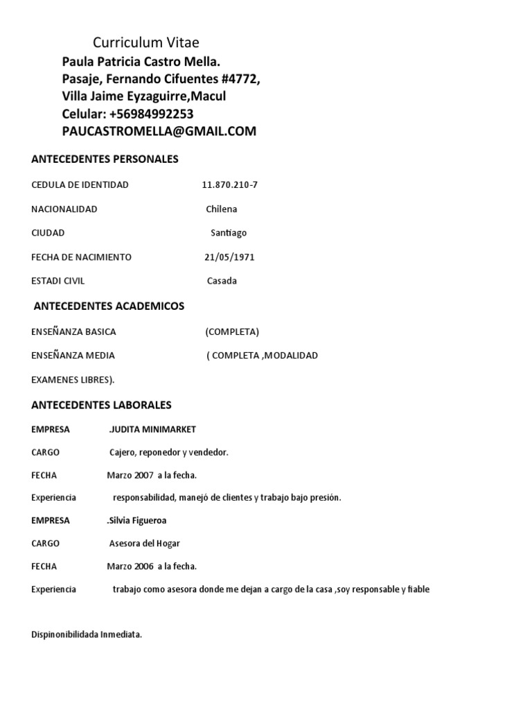 Curriculum Vitae Paula | PDF