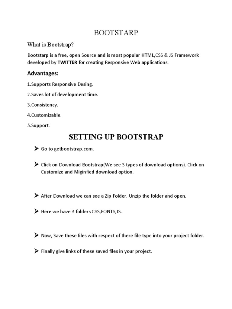 Bootstarp: Setting Up Bootstrap | PDF | Bootstrap (Front End Framework ...