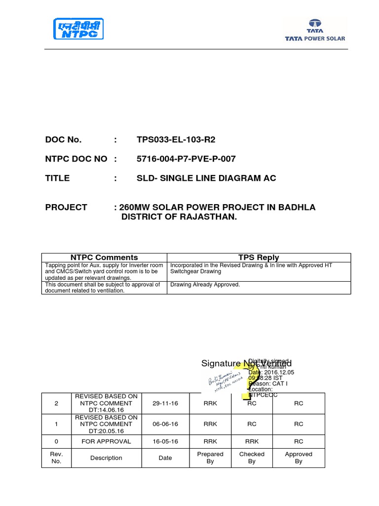 No.: TPS033-EL-103-R2 NTPC DOC NO: 5716-004-P7-PVE-P-007 Title: Sld ...