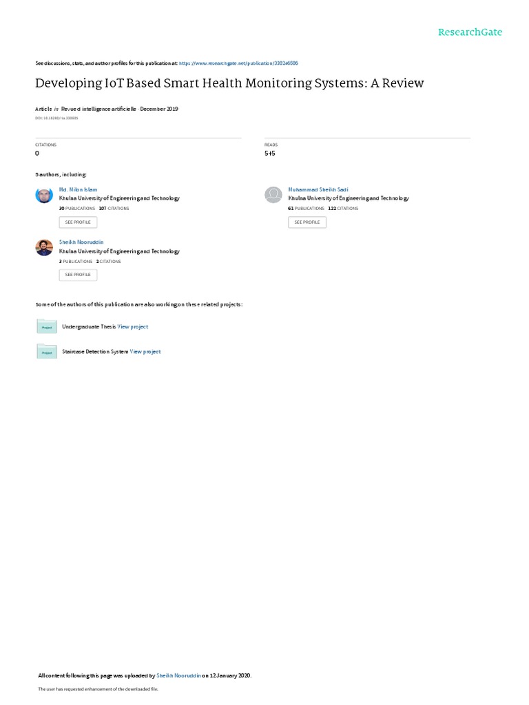 Developing IoT Based Smart Health Monitoring Systems: An In-Depth ...