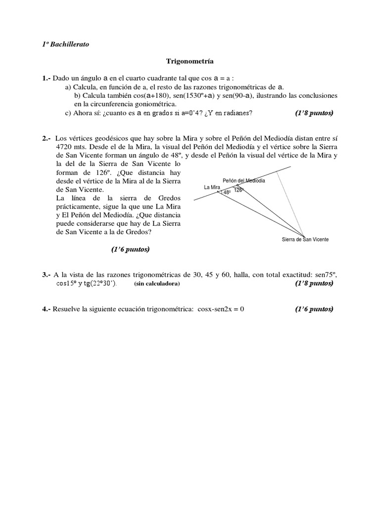 Repaso Trig y Complejos 1bach | PDF | Trigonometría | Número complejo