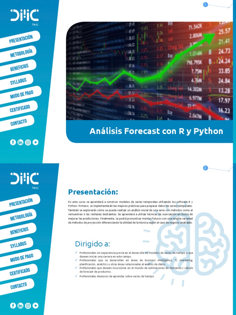 Brochure Analisis Forecast Con R y Python | PDF | Media móvil | Método ...