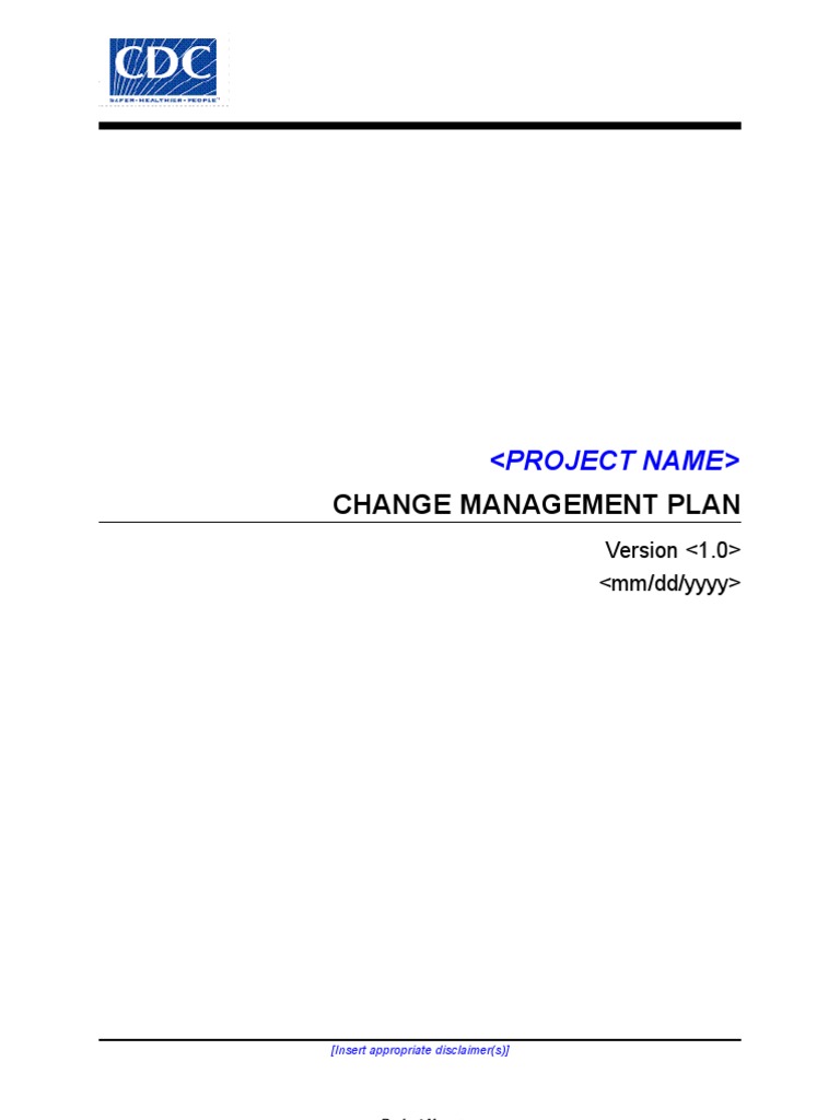 CDC UP Change Management Plan Template | PDF | Change Management ...