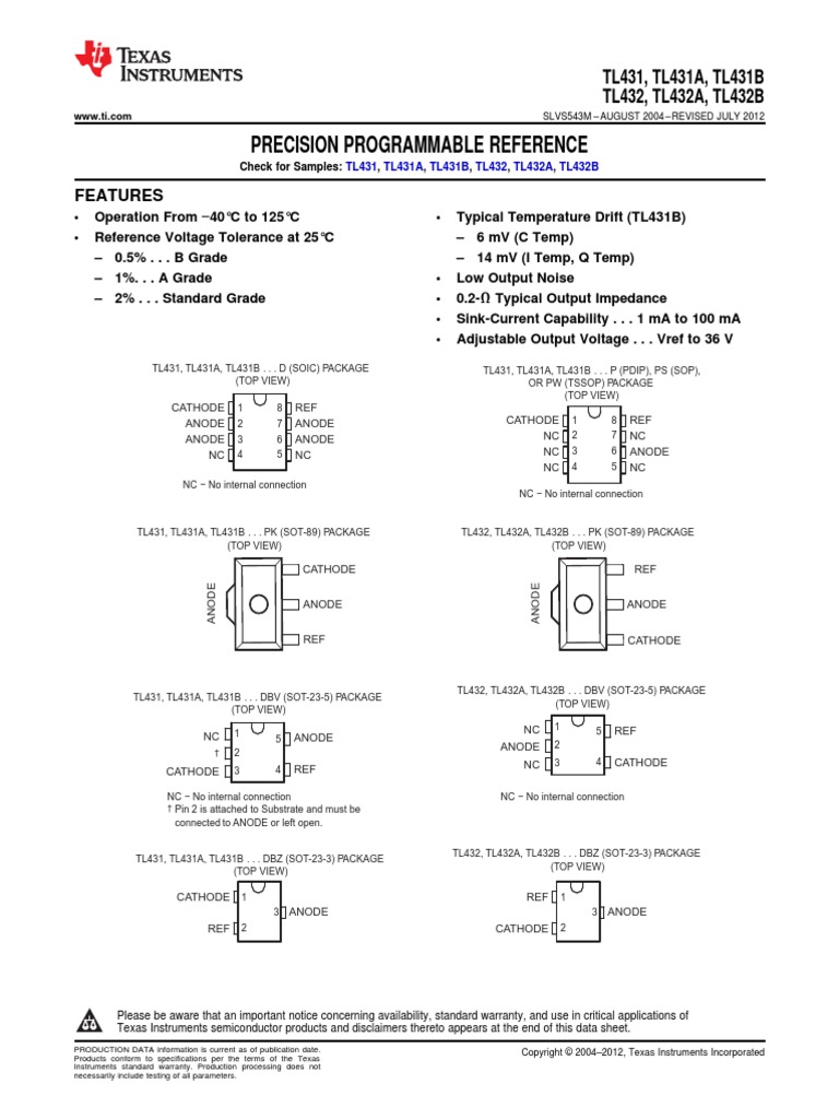 TL431 PDF | PDF | Power Supply | Electronics