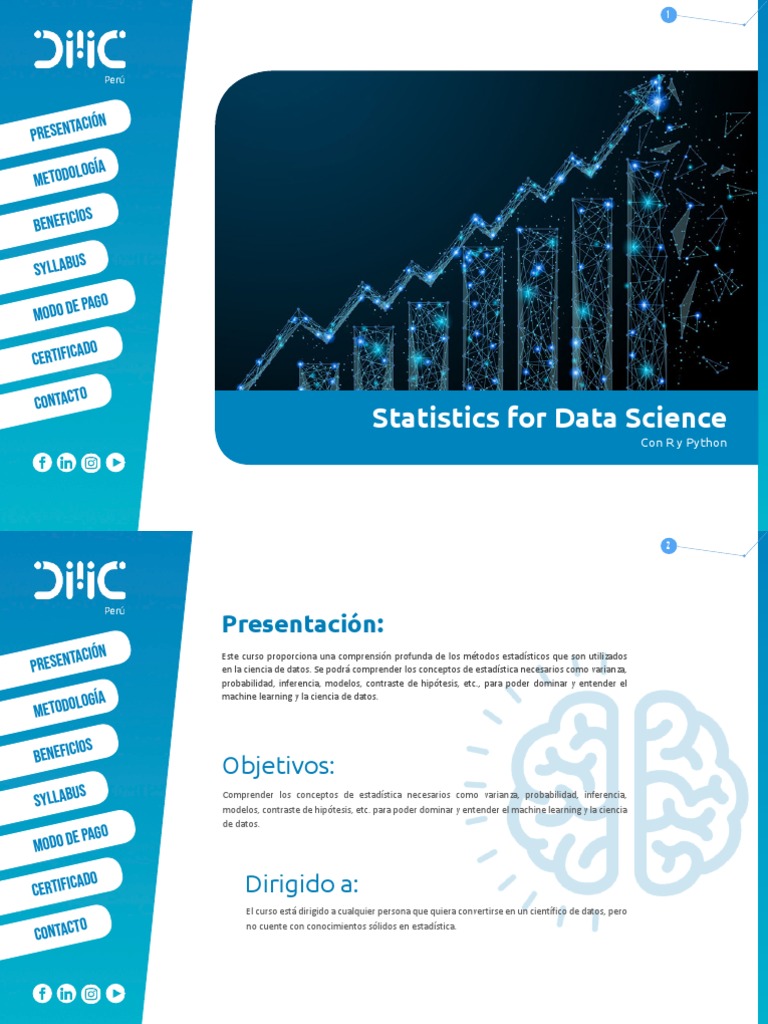 Brochure Statistics For Data Science | PDF | Estadísticas | Análisis de ...