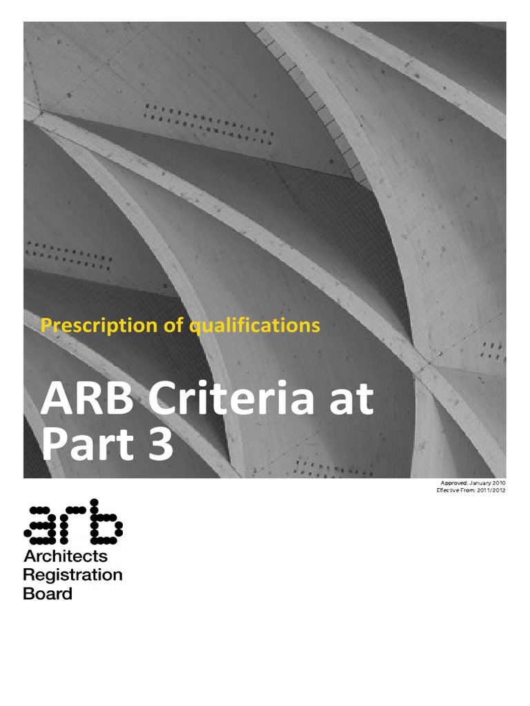 ARB Criteria Pt3 | PDF | Architect | Competence (Human Resources)