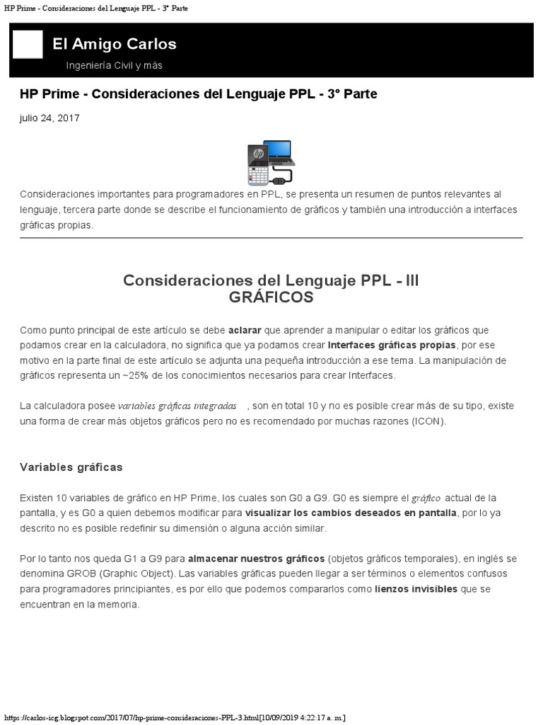 HP Prime - Consideraciones Del Lenguaje PPL - 3° Parte PDF | PDF ...